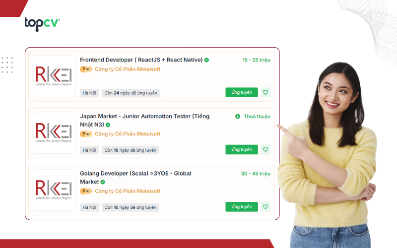 Rikkeisoft tuyển dụng những vị trí nào? Review Công ty Rikkeisoft