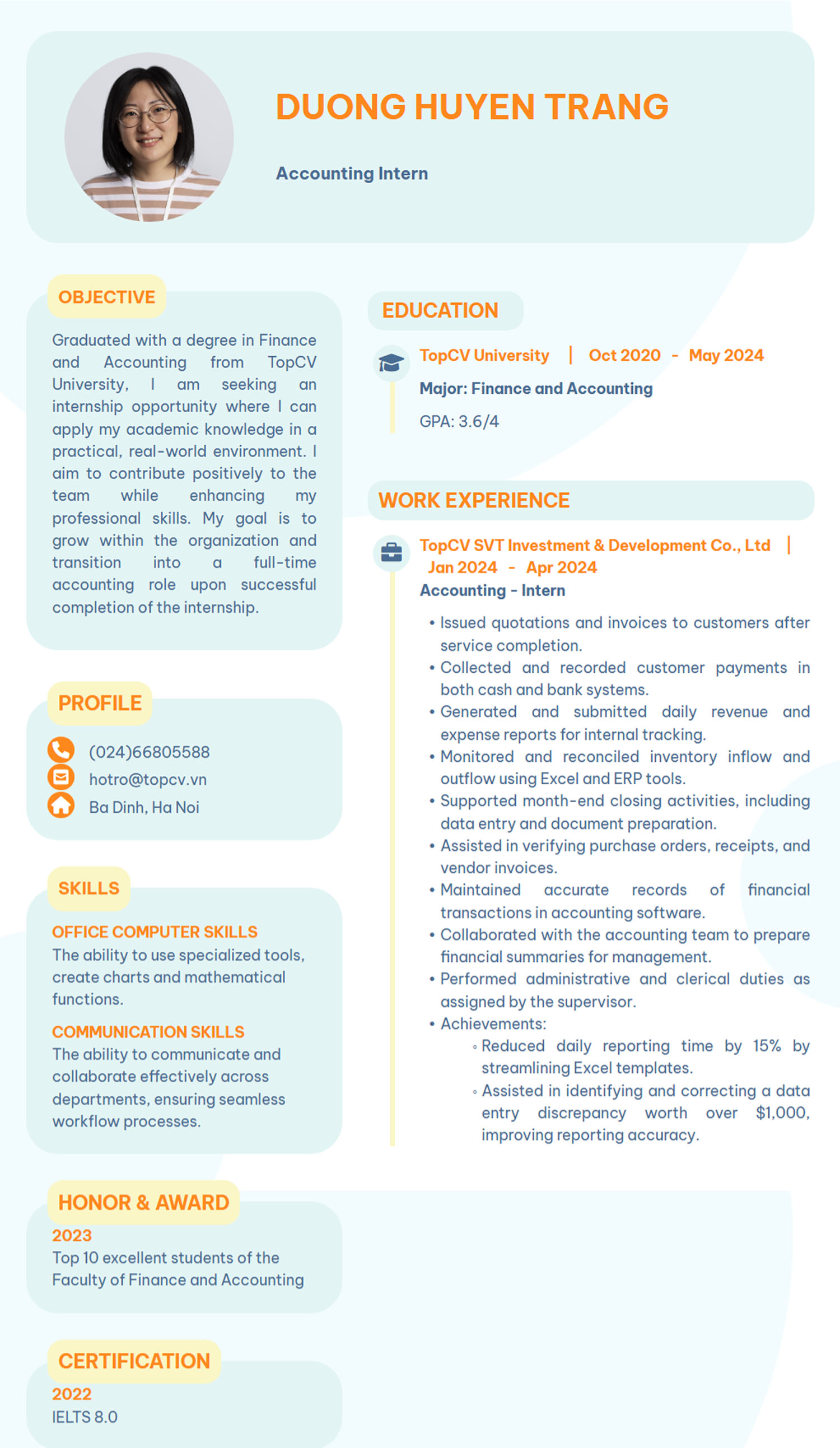 TOP 29 mẫu CV Kế toán nội bộ 2025 - Tiếng Việt