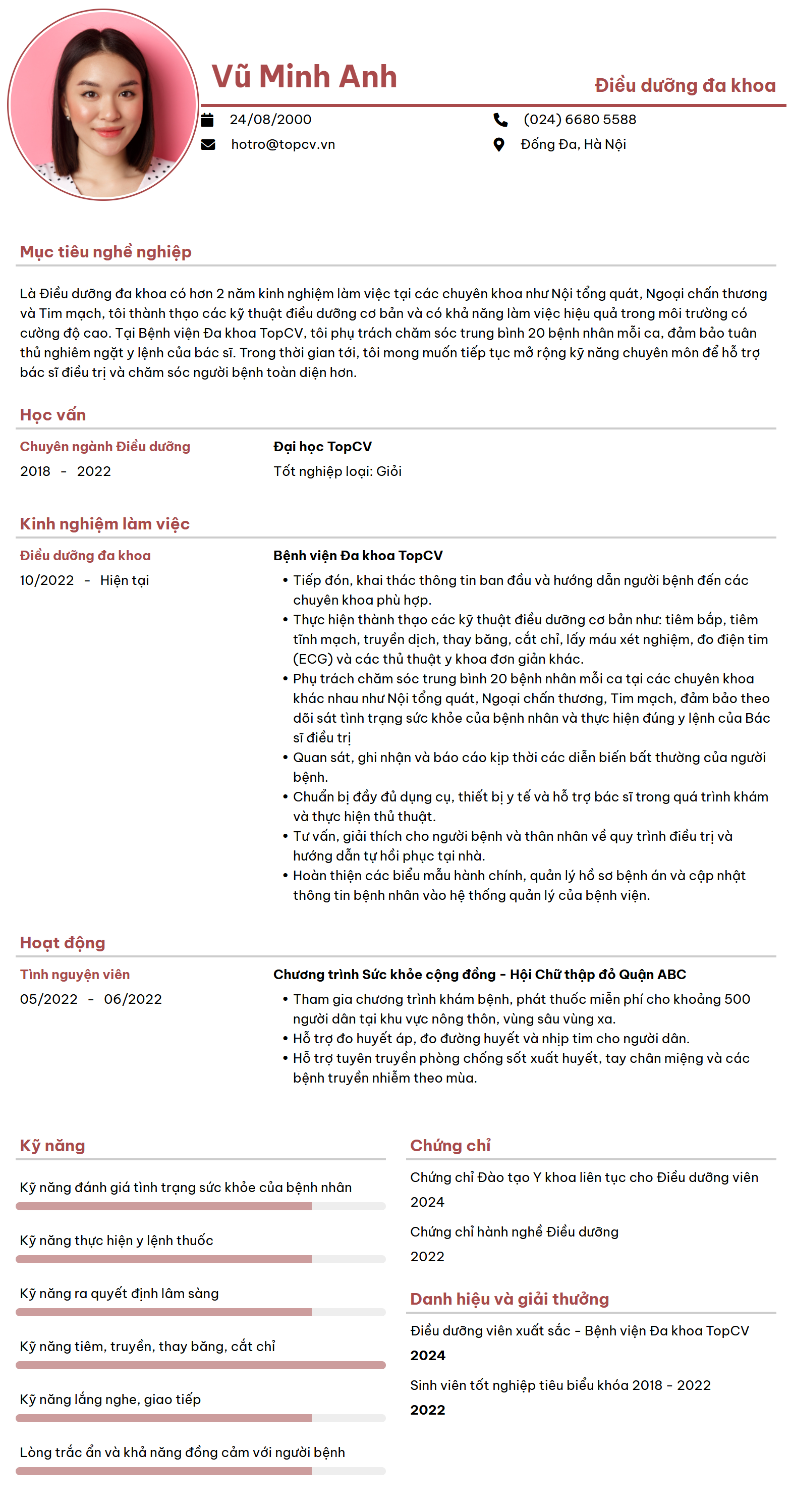 Hướng dẫn cách viết CV Điều dưỡng chi tiết