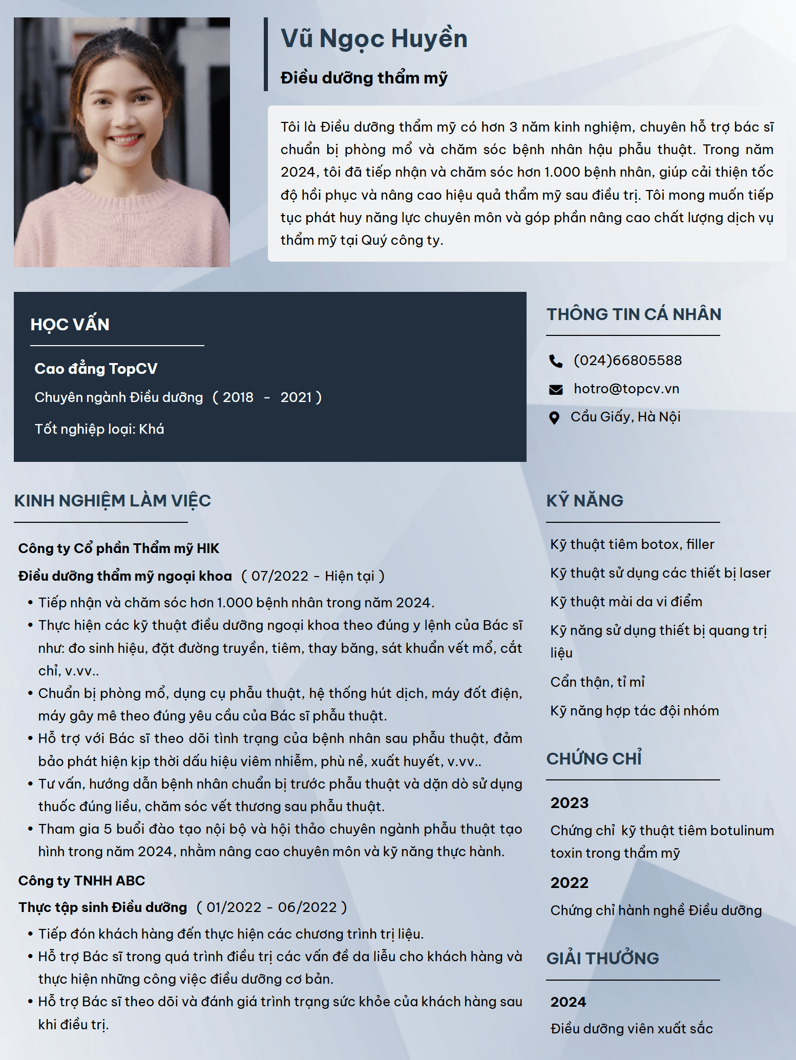 Hướng dẫn cách viết CV Điều dưỡng chi tiết