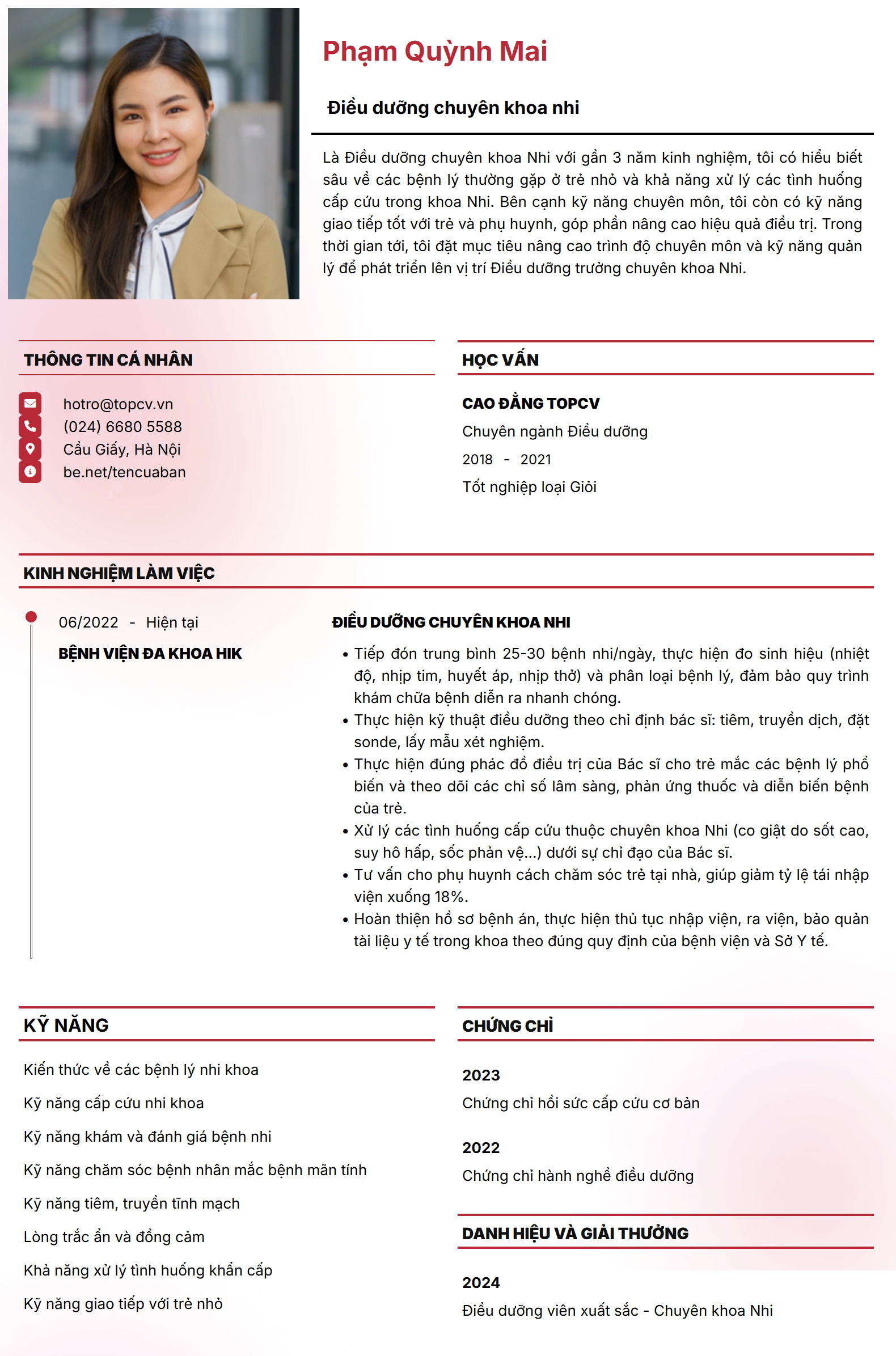 Hướng dẫn cách viết CV Điều dưỡng chi tiết