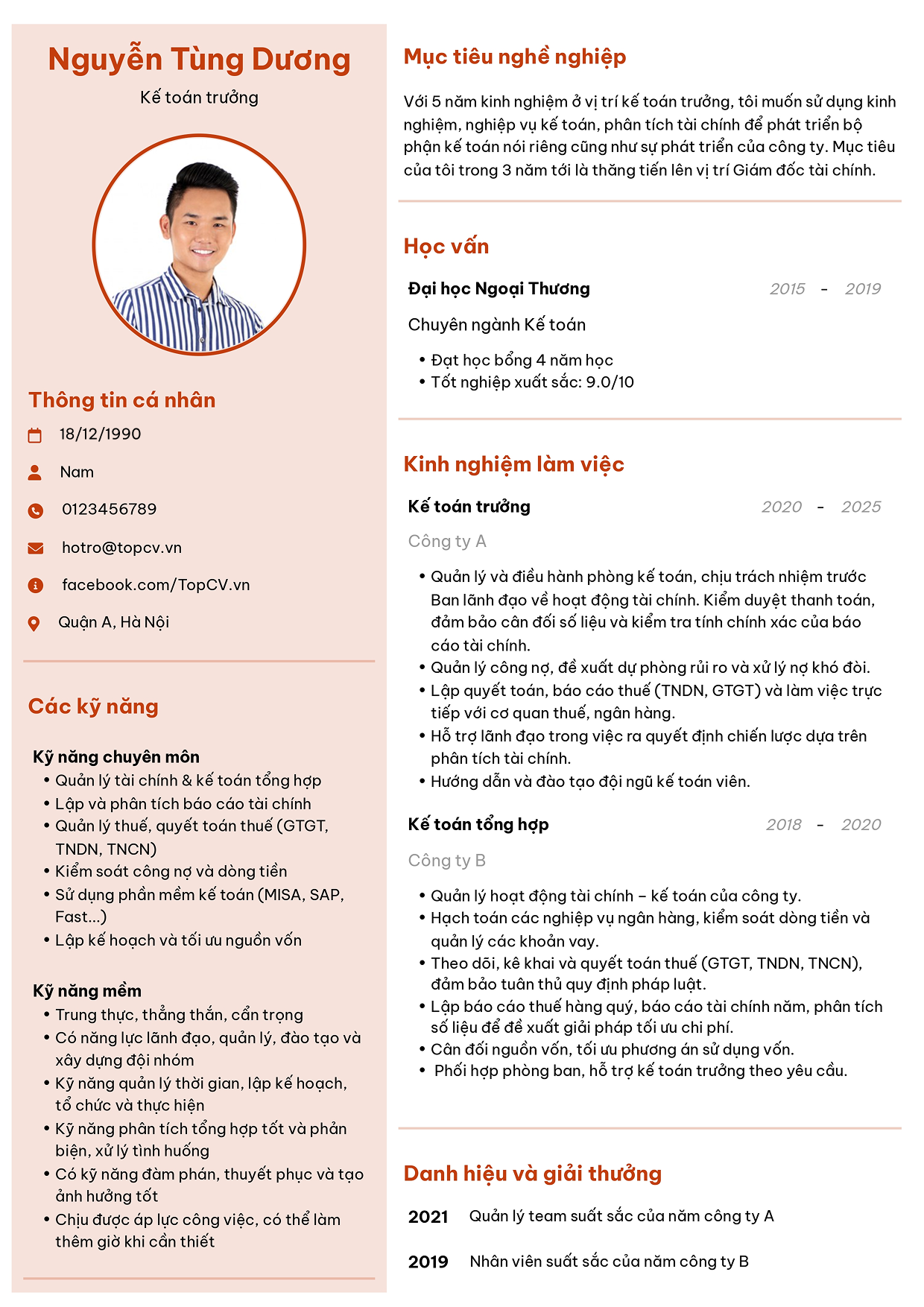 TOP 28 mẫu CV Kế toán nội bộ 2025 - Tiếng Việt