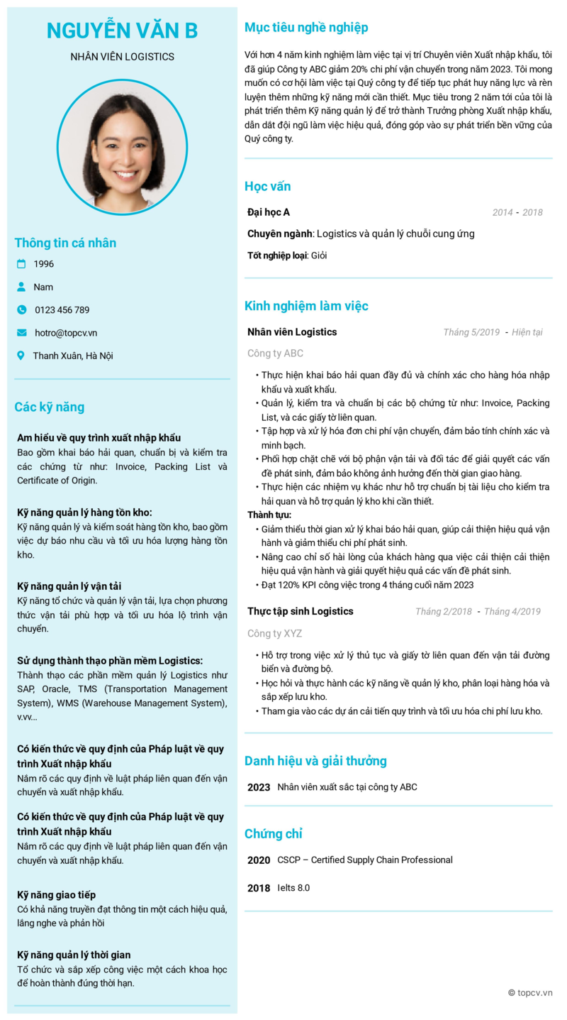 Hướng dẫn viết CV Logistics/Nhân viên xuất nhập khẩu
