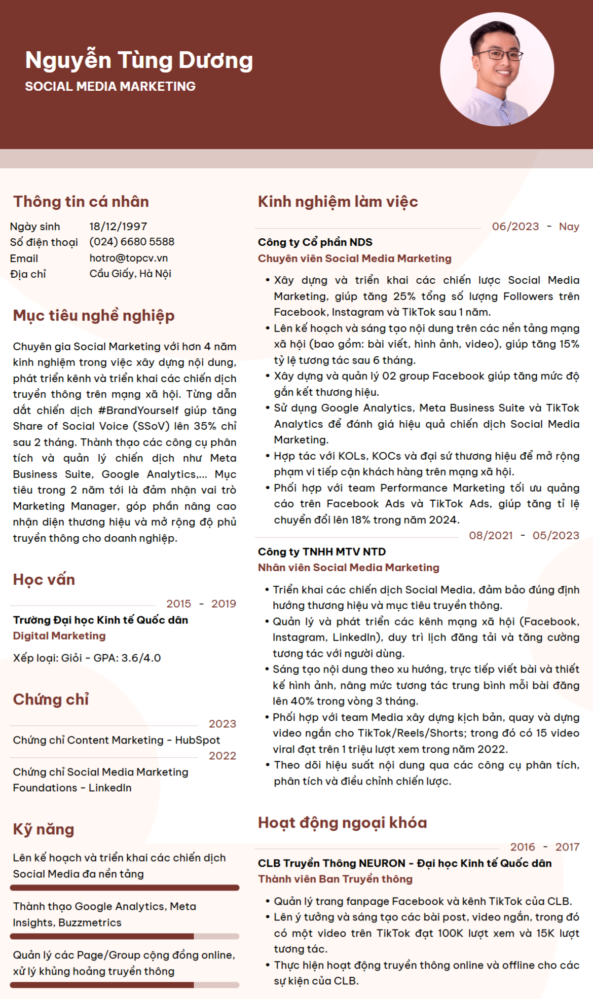 TOP 29 mẫu CV Brand Marketing 2025 - Tiếng Việt