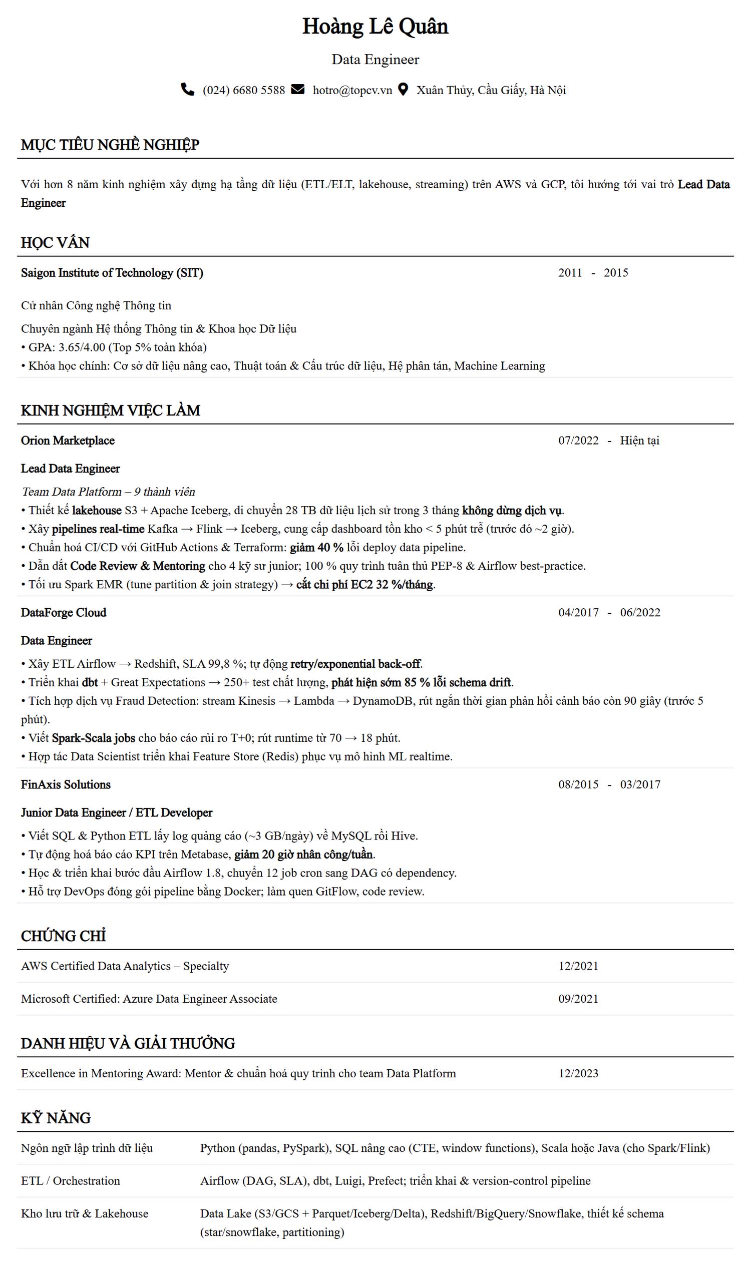 Tuyển chọn TOP 3 mẫu CV Harvard (tiếng Việt) 2025