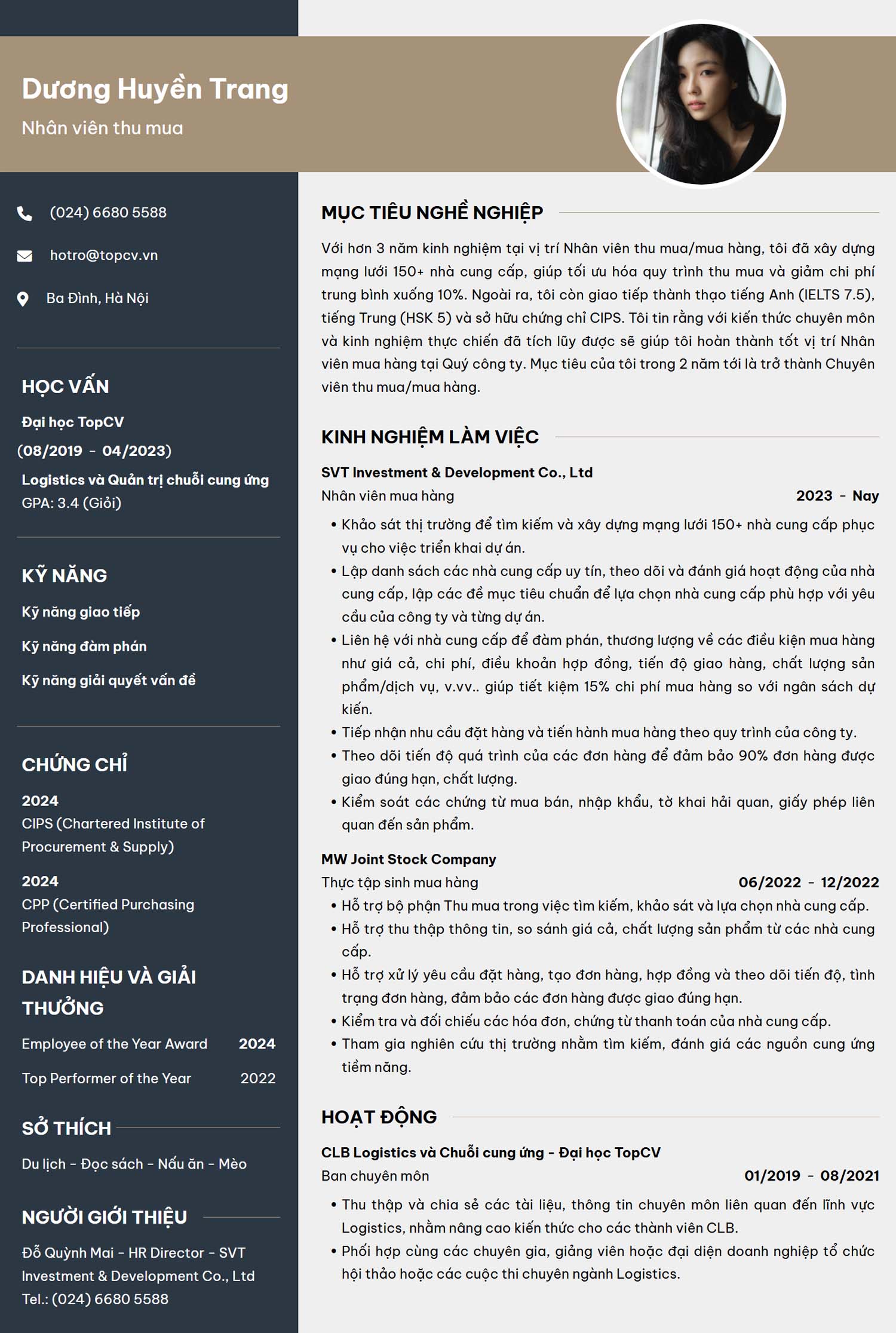 TOP 36 mẫu CV Nhân viên thu mua/mua hàng 2026 - Tiếng Việt