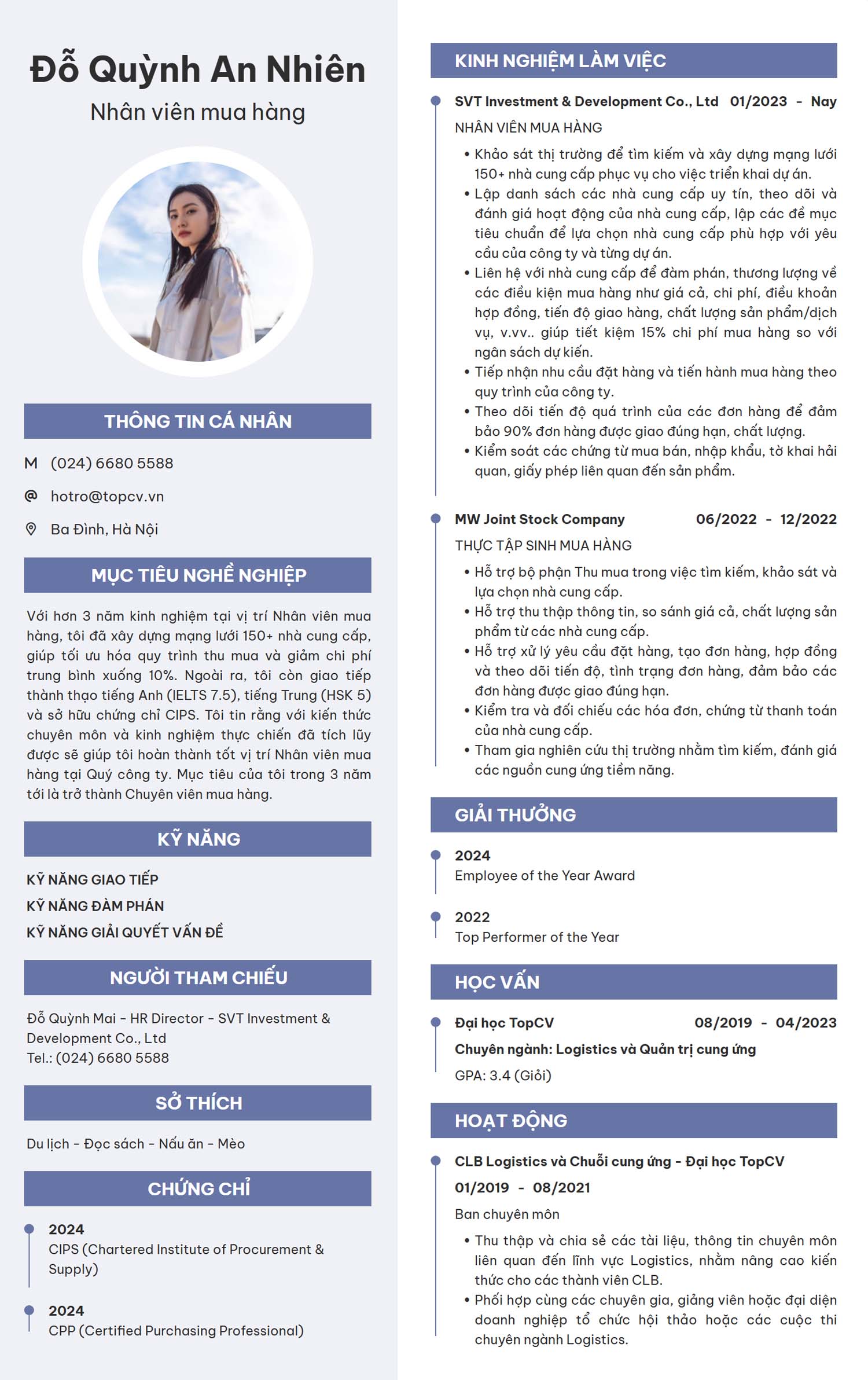 TOP 36 mẫu CV Nhân viên thu mua/mua hàng 2026 - Tiếng Việt