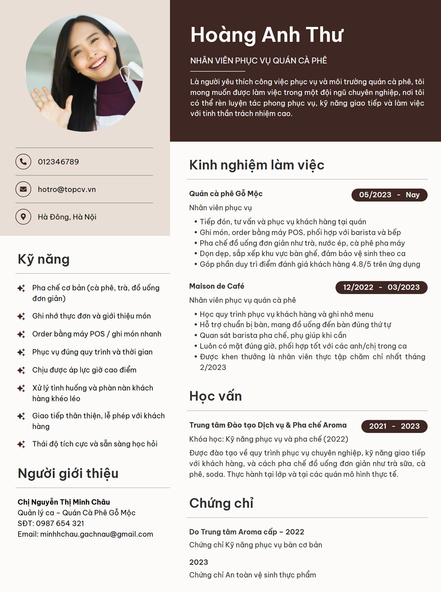 TOP 36 mẫu CV F&B 2026 - Tiếng Việt