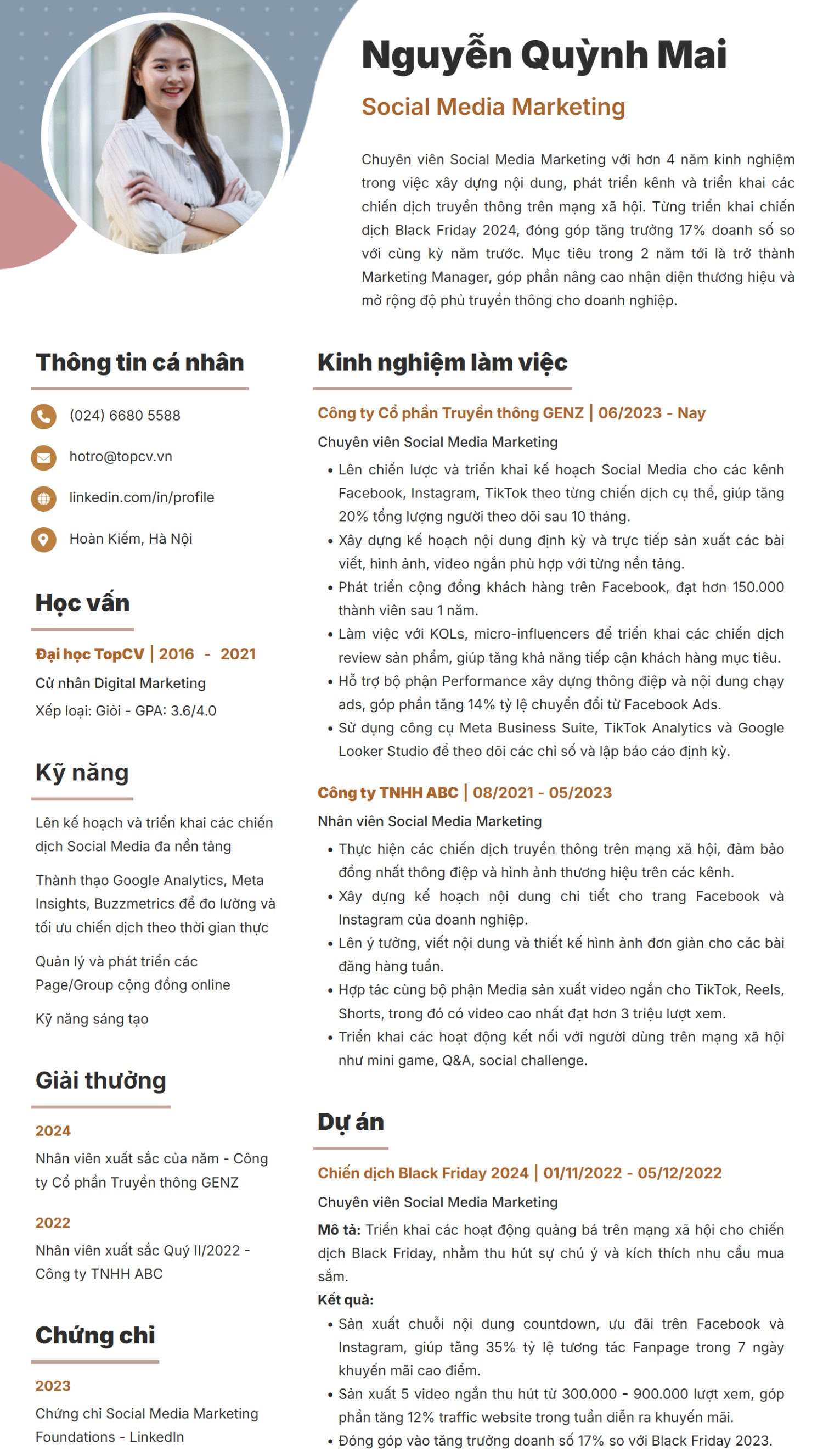 TOP 36 mẫu CV Social Media 2026 - Tiếng Việt