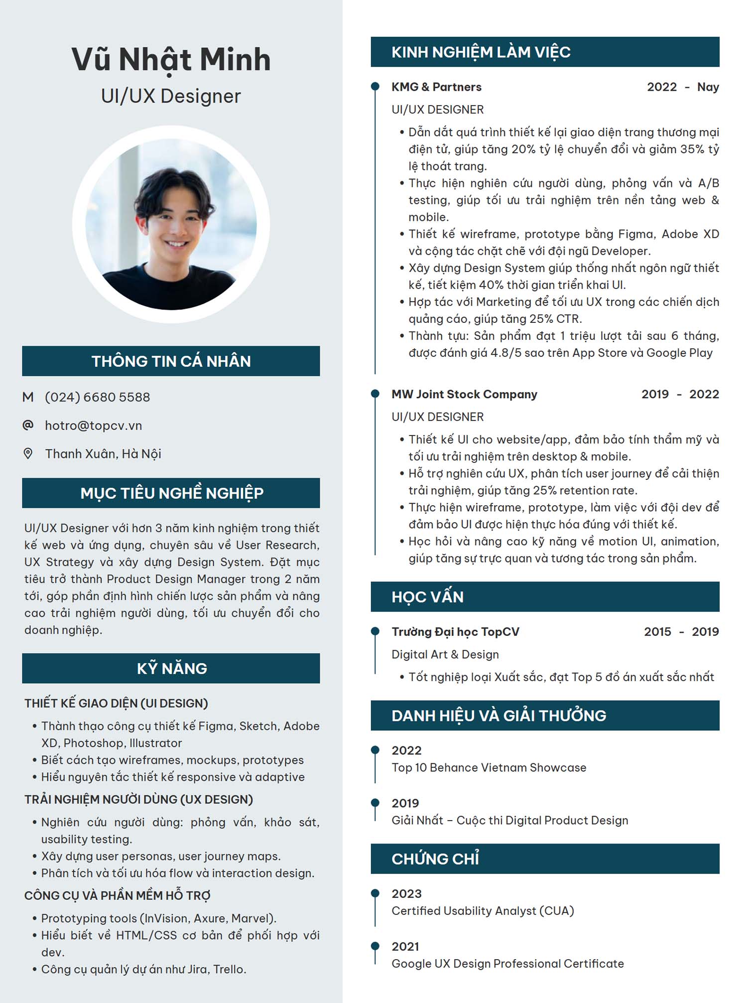 TOP 34 mẫu CV UI/UX Design 2025 - Tiếng Việt