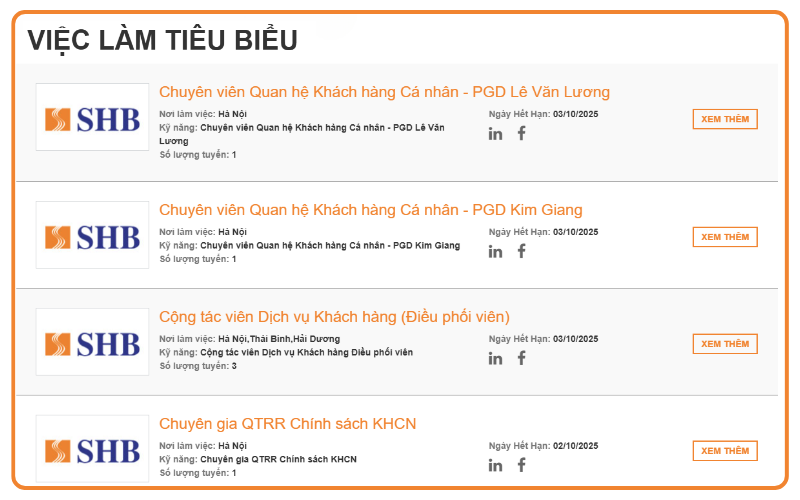 SHB tuyển dụng những vị trí nào? Review ngân hàng SHB chi tiết