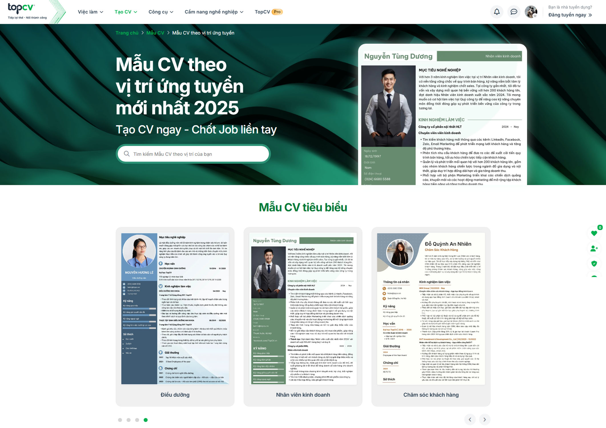 4 bước tạo CV online chuyên nghiệp, nhanh chóng trên TopCV
