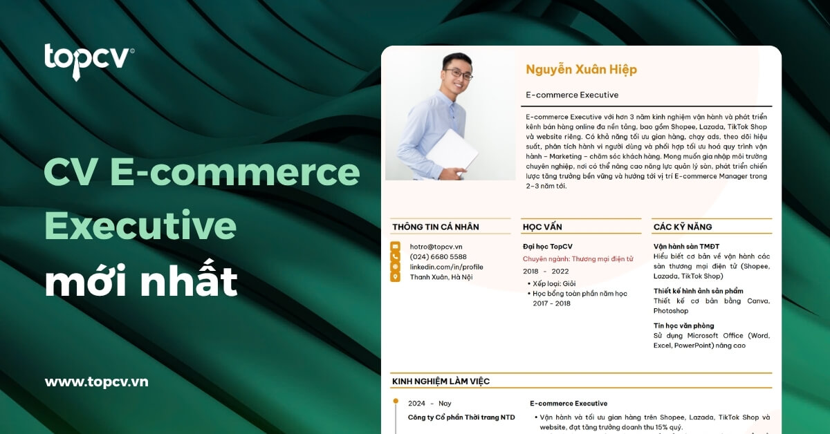 TOP 36 mẫu CV E-commerce Executive 2025 - Tiếng Việt